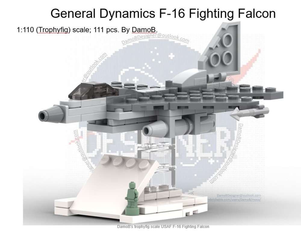 LEGO MOC-200018 USAF General Dynamics F-16 Fighting Falcon by DamoB ...
