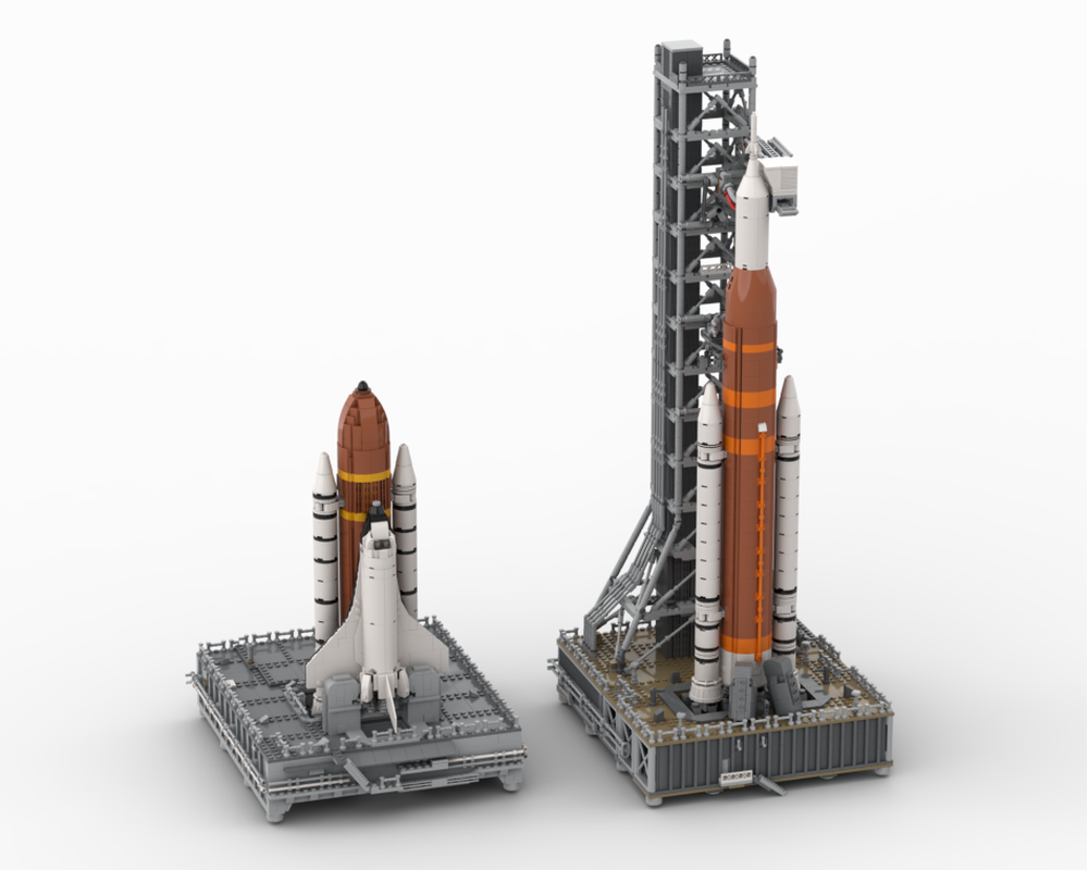 Lego Moc Space Shuttle And Mobile Launch Platform Mlp In 1160 Scale
