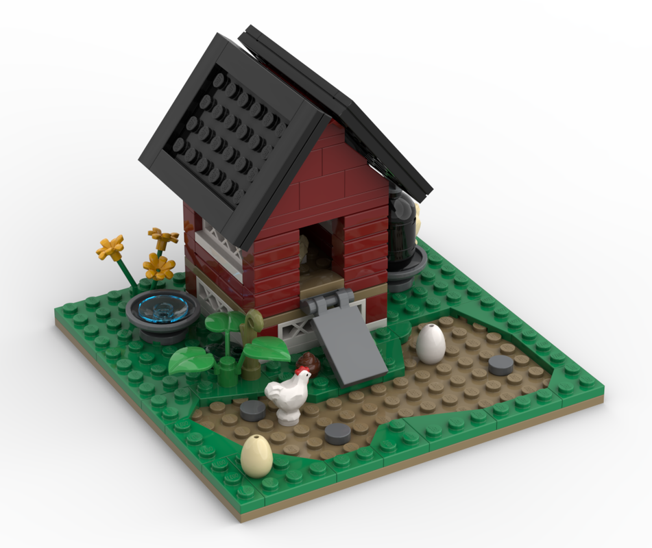 LEGO MOC Chicken Coop - Red Version by BrickMind | Rebrickable - Build ...