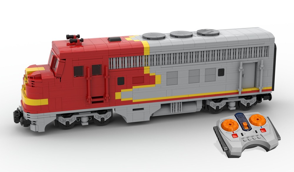 LEGO MOC Locomotive Diesel - EMD F7 Santa Fe - MOC by Mimi68 | Rebrickable - Build with LEGO