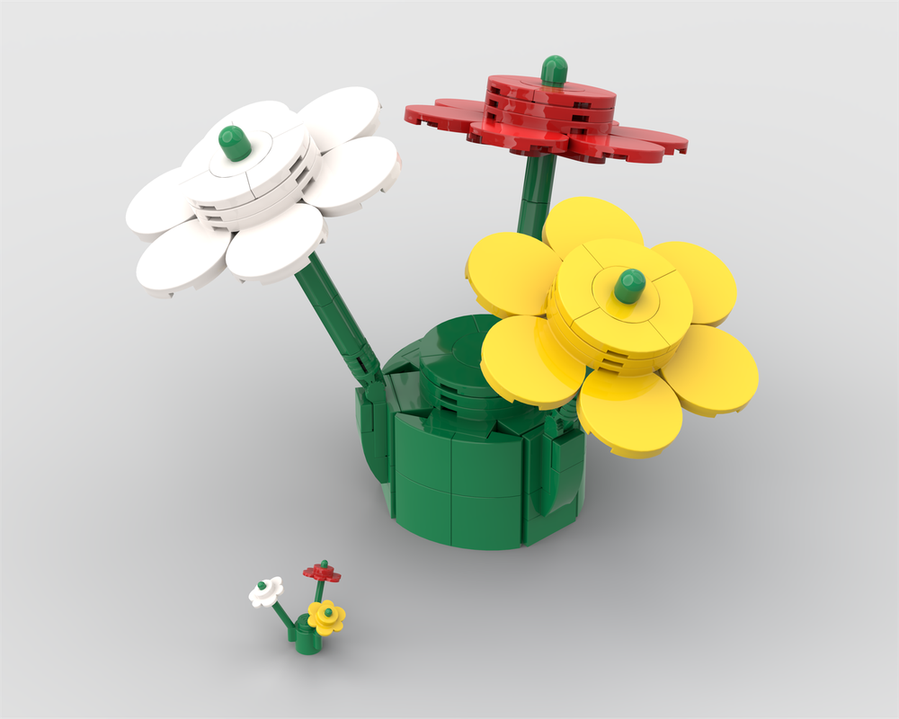 Lego Moc Upscaled Flower By Briquoleur Rebrickable Build With Lego