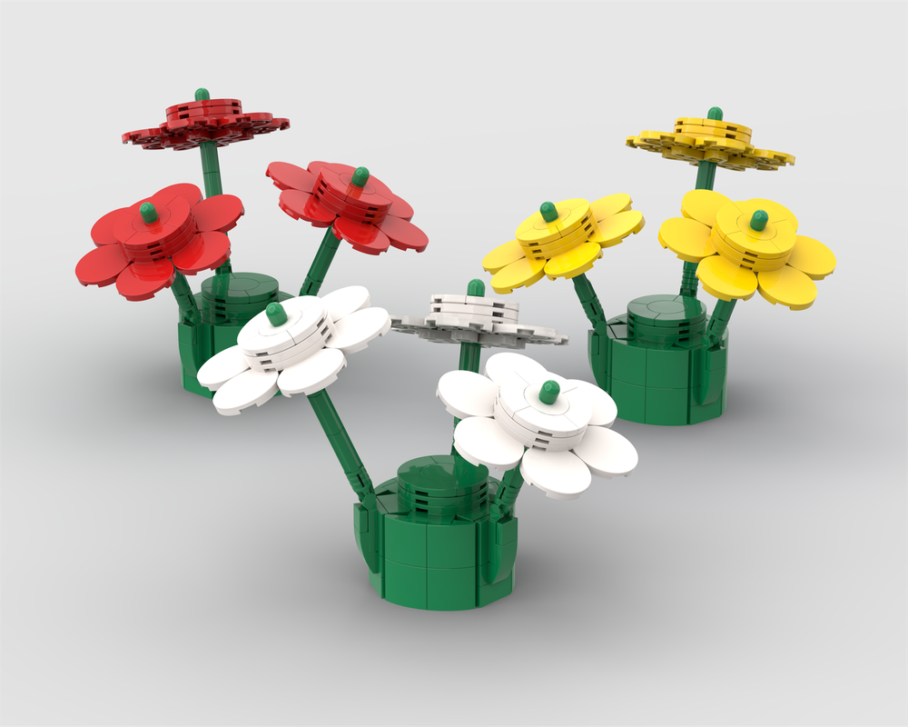 Lego Moc Upscaled Flower By Briquoleur Rebrickable Build With Lego