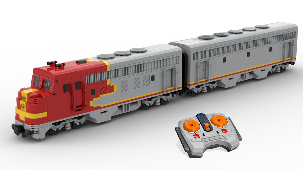 LEGO MOC Locomotive Diesel - EMD F7 Santa Fe - MOC by Mimi68 | Rebrickable - Build with LEGO
