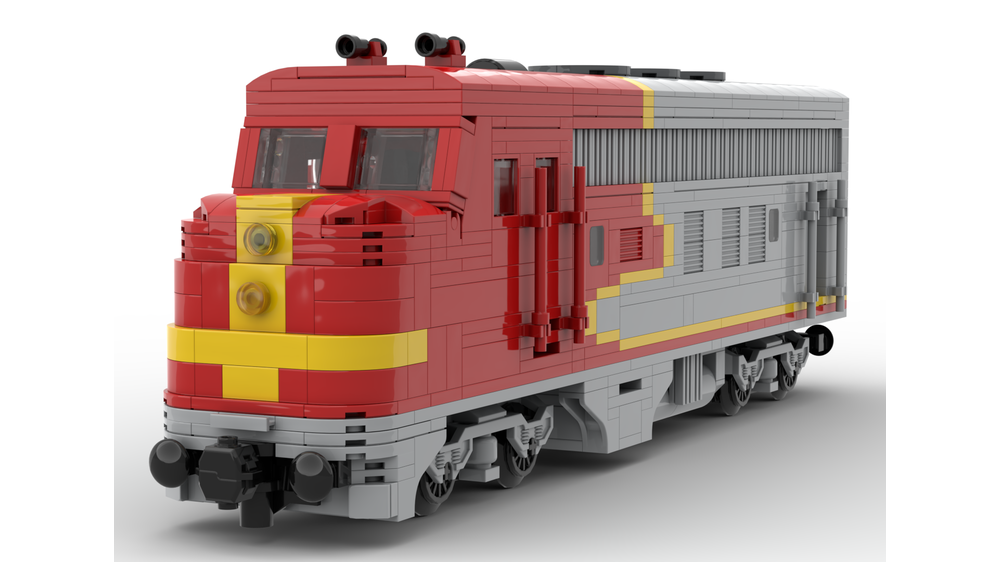 LEGO MOC Locomotive Diesel - EMD F7 Santa Fe - MOC by Mimi68 | Rebrickable - Build with LEGO