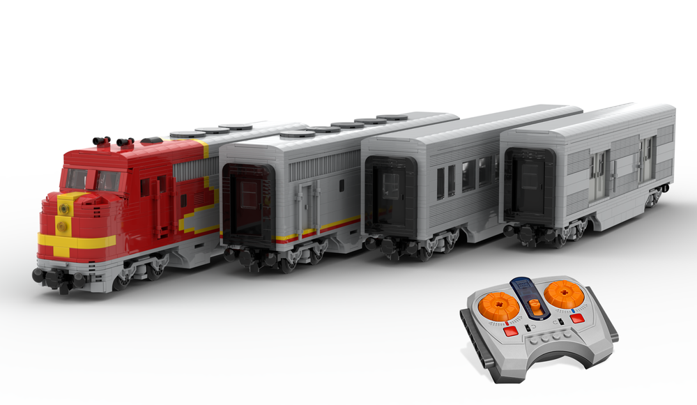 LEGO MOC LEGO - Locomotive Diesel - EMD F7 Santa Fe - MOC by Mimi68 | Rebrickable - Build with LEGO