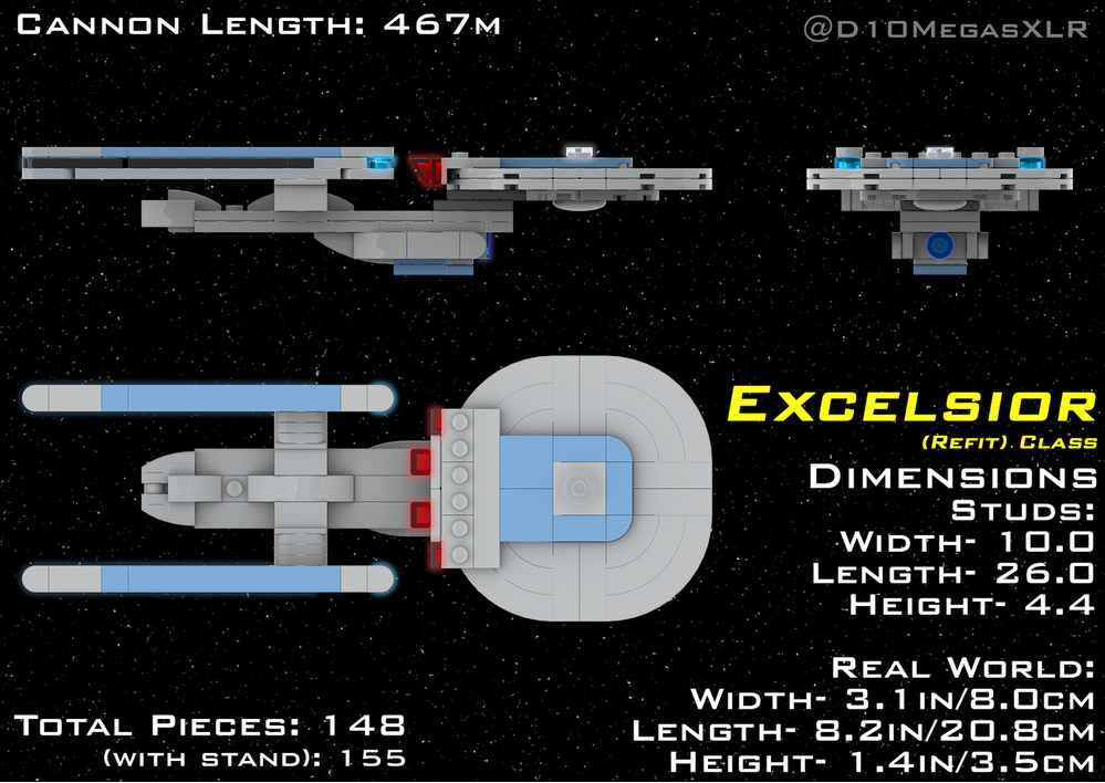 LEGO MOC Excelsior Class (with Refit Mods) by D10MegasXLR | Rebrickable ...