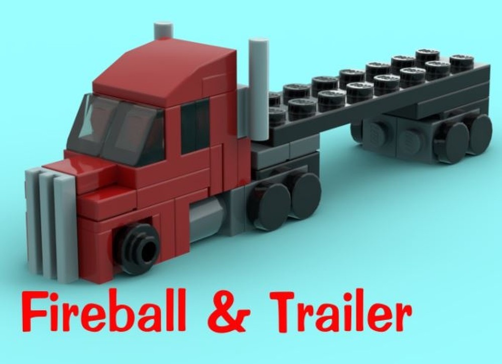 LEGO MOC Micro tractor trailer, Fireball and flatbed by medleyj ...