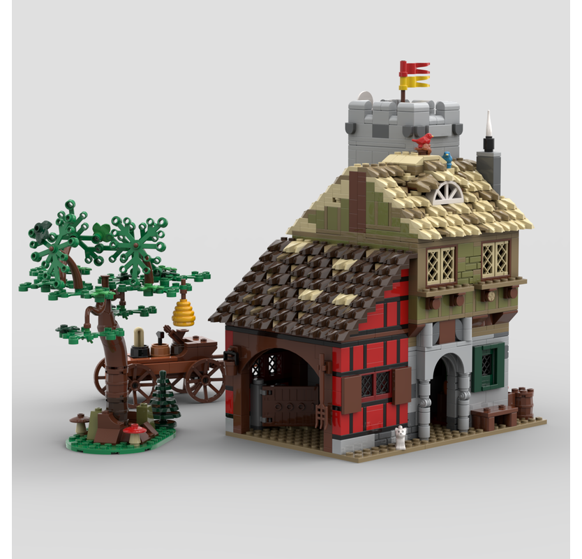 LEGO MOC Medieval Carpenter's House with Watchtower and Stables by ...