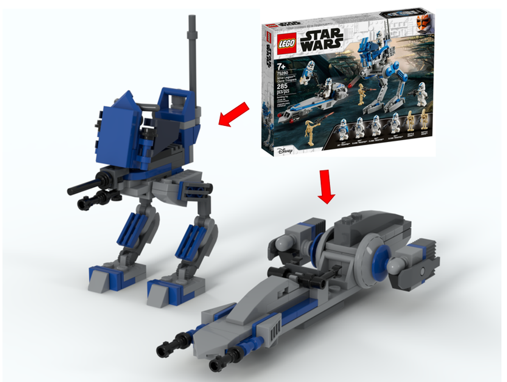 LEGO MOC 75280 Alternate Build - Walker & speeder minifig scale by Will ...