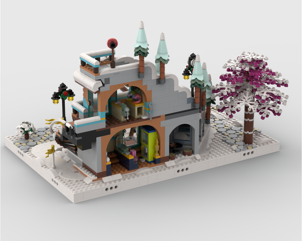 Lego Moc Winter Village Display For Set 41756 Holiday Ski Slope And