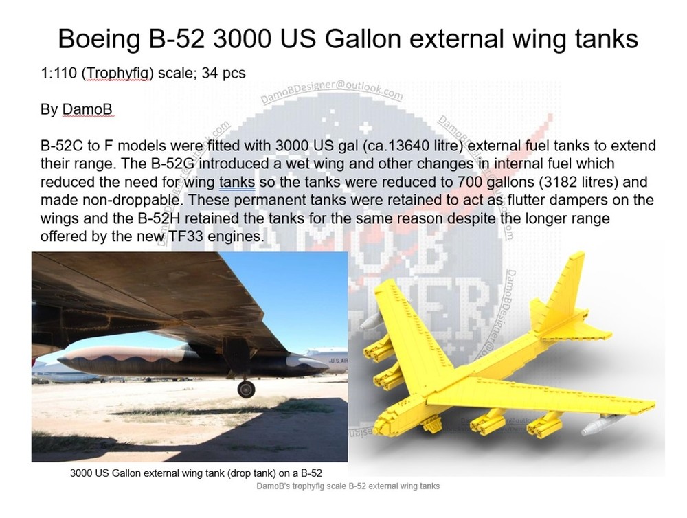 LEGO MOC-200701 Boeing B-52 3000 US gallon external drop tanks by DamoB ...