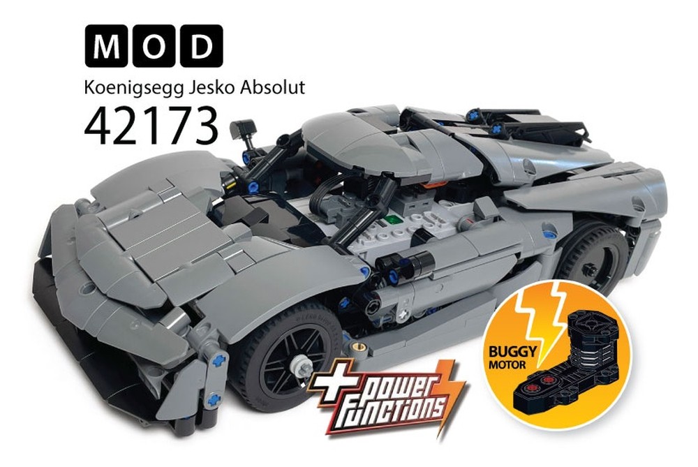 LEGO MOC 42173 Koenigsegg Jesko Absolut RC MOD for Buggy Motors by ...