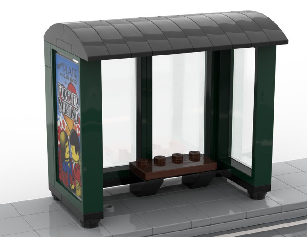 Lego Moc Mils Road Straight Bus Stop By Brickland Hills Rebrickable