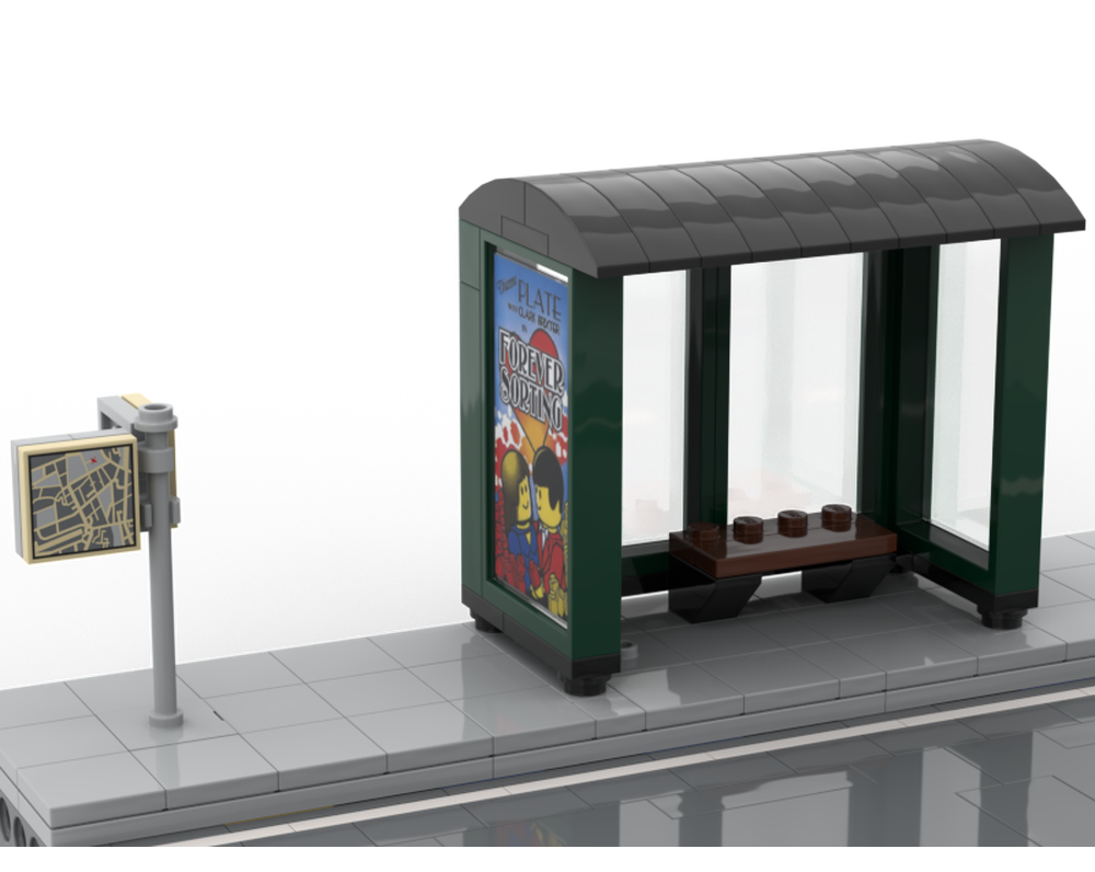 Lego Moc Mils Road Straight Bus Stop By Brickland Hills Rebrickable