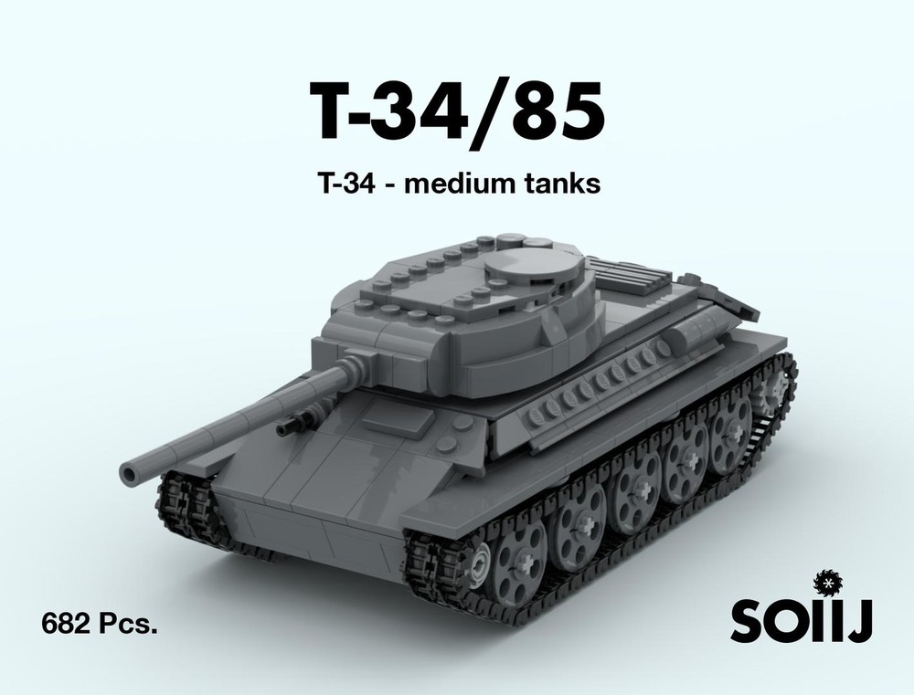 LEGO MOC T-34/85 - medium tank 1:35 by Soiij | Rebrickable - Build with ...