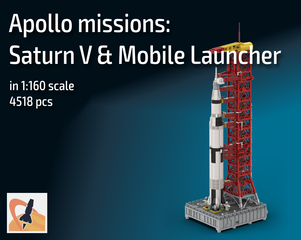 LEGO MOC Apollo Missions: Saturn V & Mobile Launcher - in 1:160 scale ...