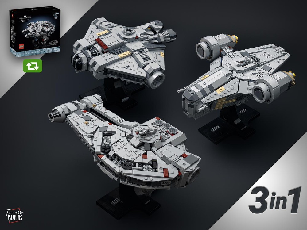 LEGO MOC 75375 Alternate 3 in 1 Bundle: Outrider + Razor Crest + Ghost ...