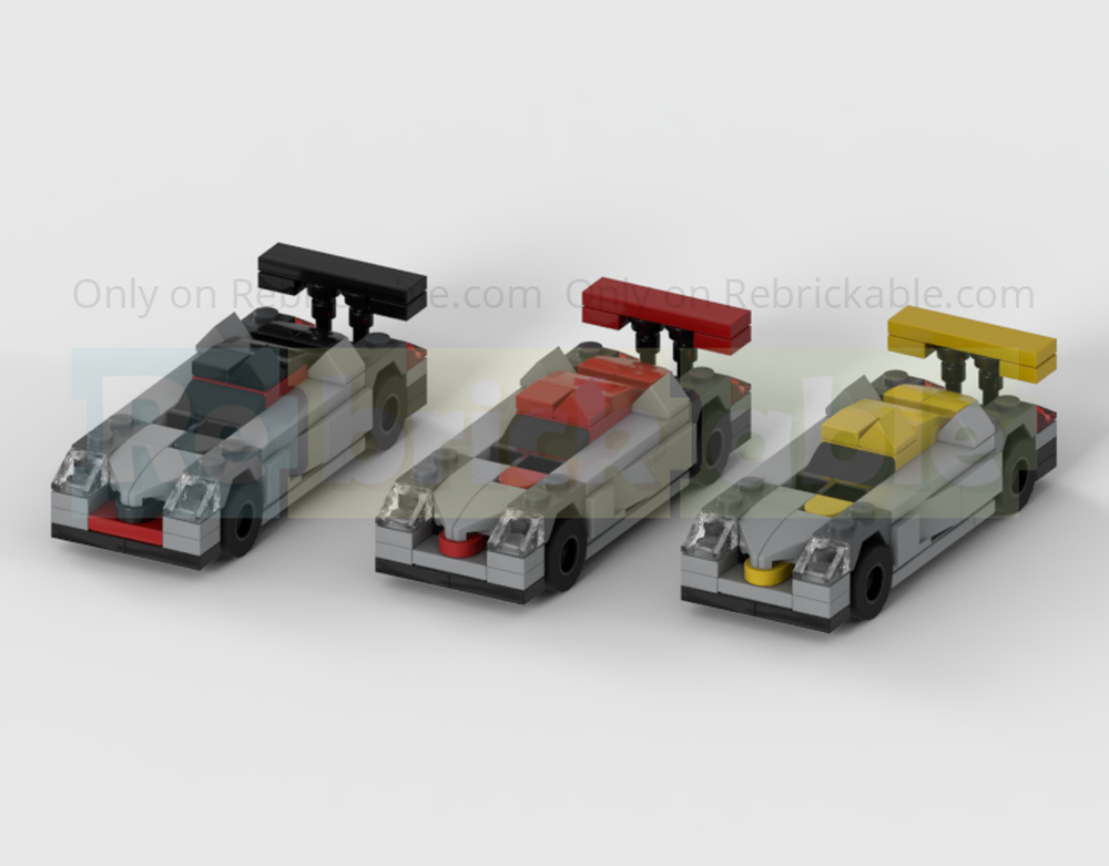 LEGO MOC Pack Of 3 Audi R8 LMP1 Team Joest Racing Cars - Half Speed ...