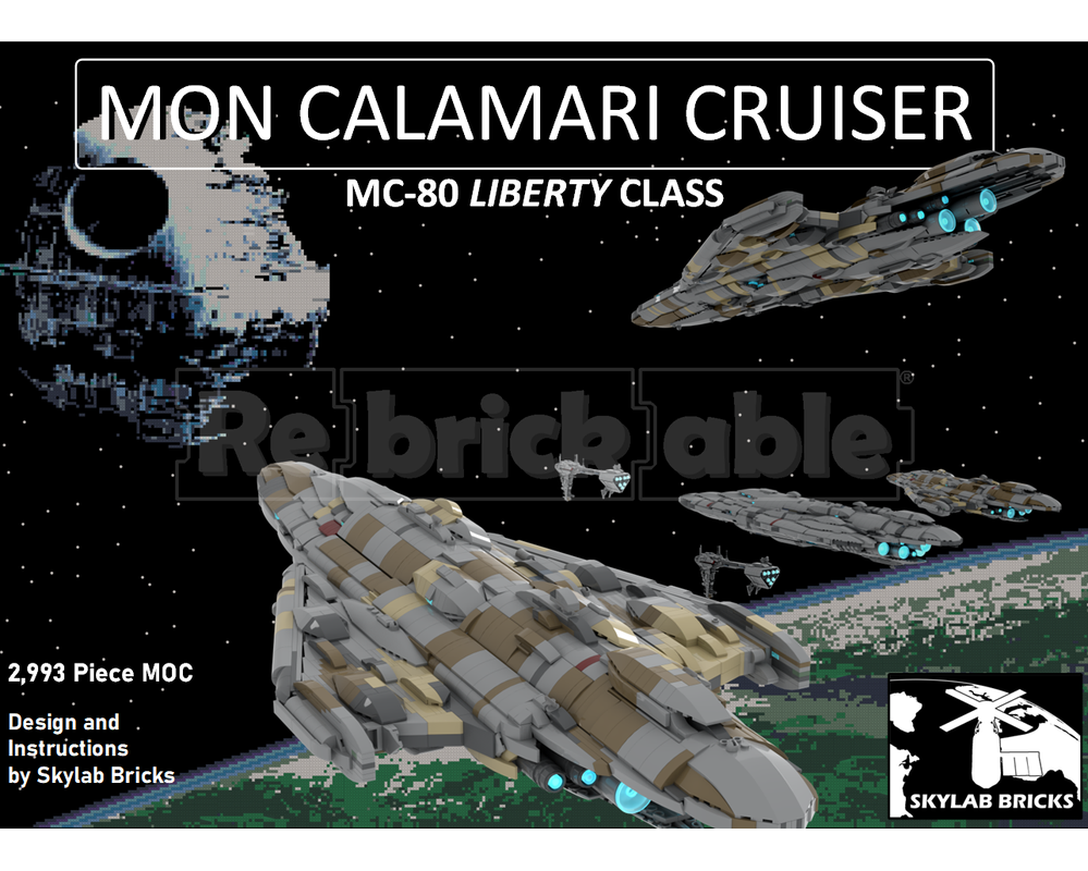 LEGO MOC Rebel Alliance Mon Calamari MC-80 Liberty Class Heavy Battle ...