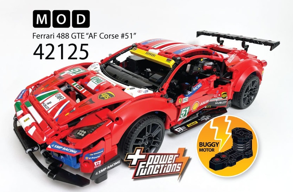 LEGO MOC 42125 Ferrari 488 GTE RC MOD for Buggy Motors by otrans ...