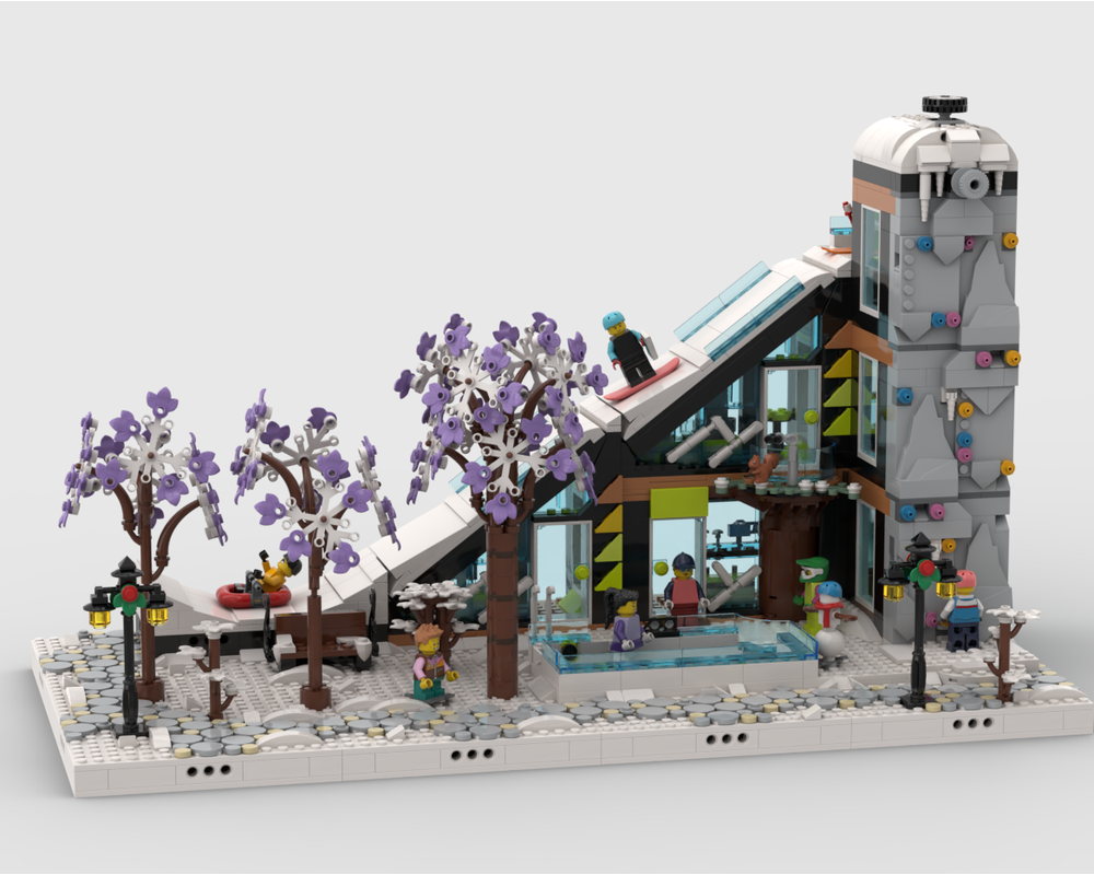 Lego Moc Winter Village Display For Set 60366 Ski And Climbing