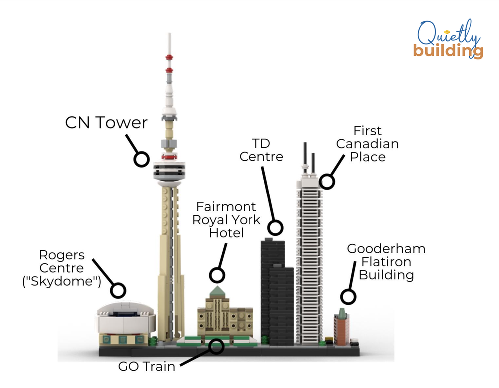 Lego Moc Toronto Skyline By Quietlybuilding Rebrickable Build With Lego