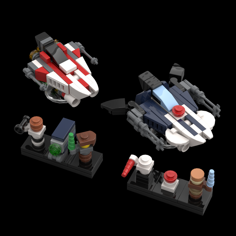 LEGO MOC Jedi Bob's Starfighter and Anakin's Azure Angel - 1:144 Scale ...