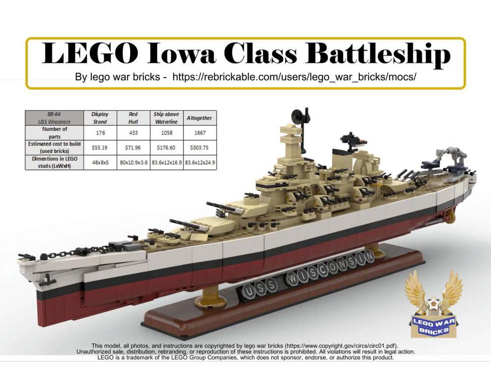 LEGO MOC-202012 Iowa Class Battleship USS Wisconsin by lego_war_bricks ...