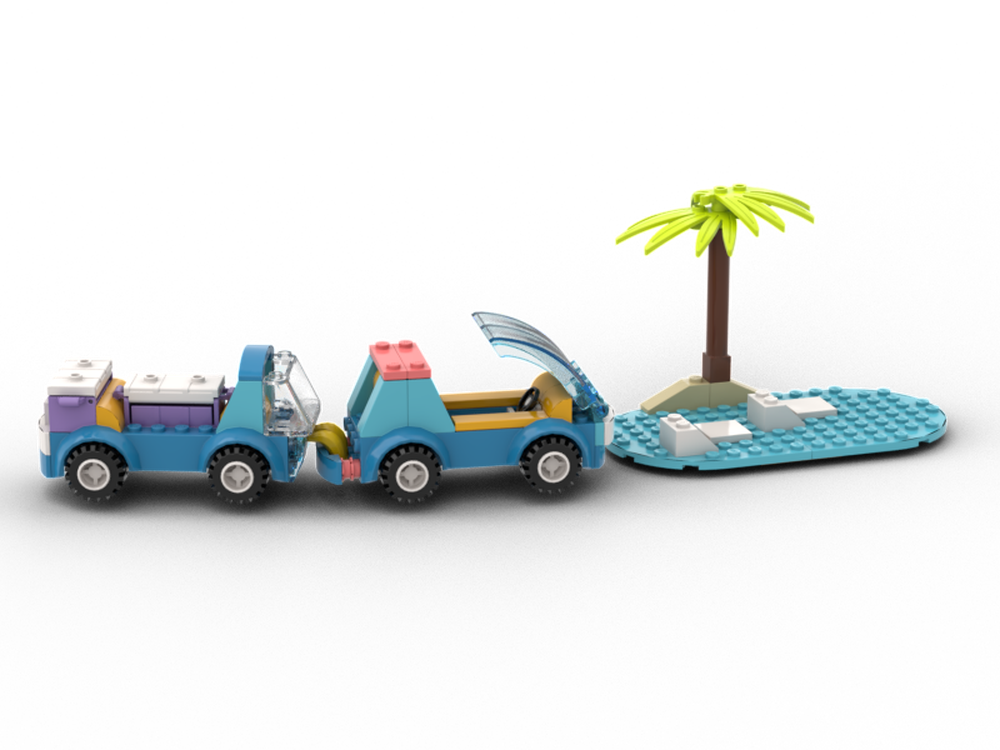 LEGO MOC Friends Car & Trailer Beach Trip by karemels | Rebrickable ...