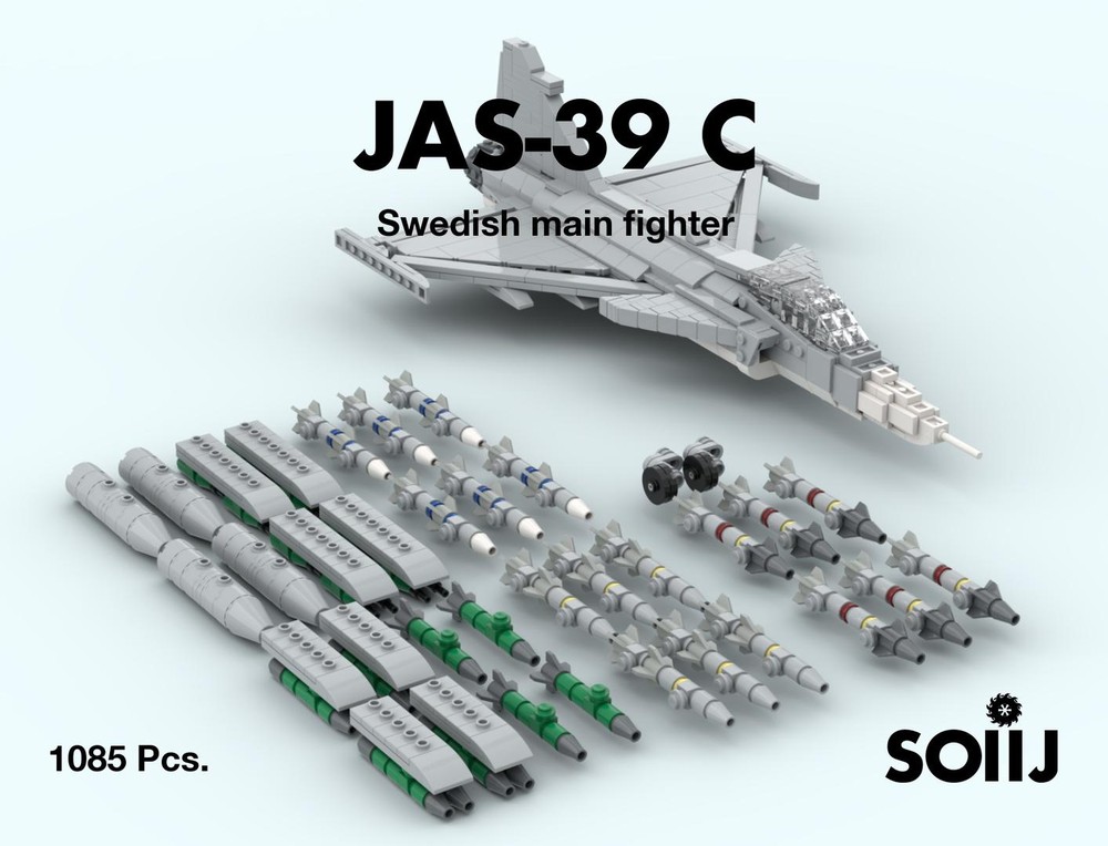 LEGO MOC JAS-39 C Gripen - Swedish main fighter jet 1:35 by Soiij ...