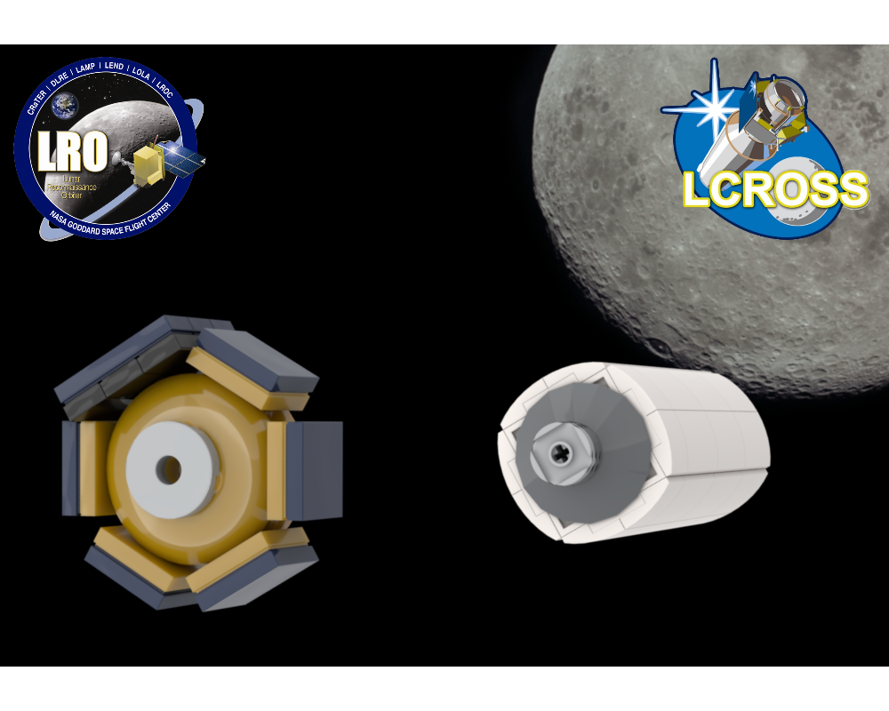 LEGO MOC Lunar Reconnaissance Orbiter and LCROSS with Centaur Upper ...