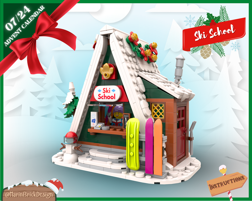 LEGO MOC Lego Christmas Ski Shool MOC - Winter Village Advent Calendar ...