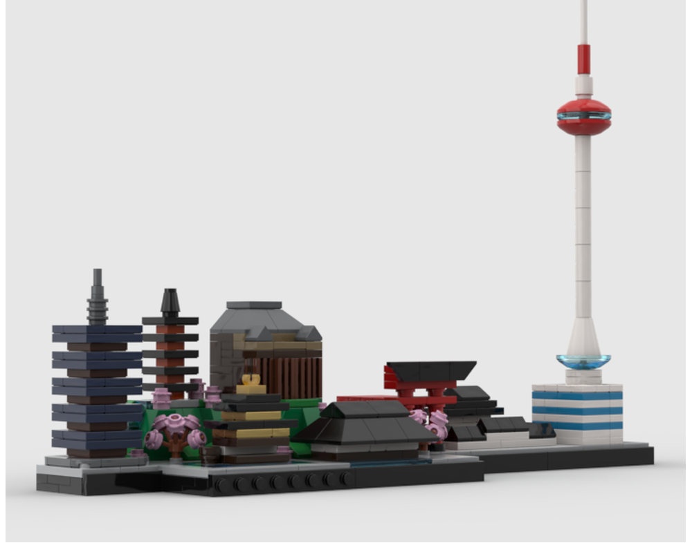 Lego Moc Kyoto Skyline By Skylinelover Rebrickable Build With Lego