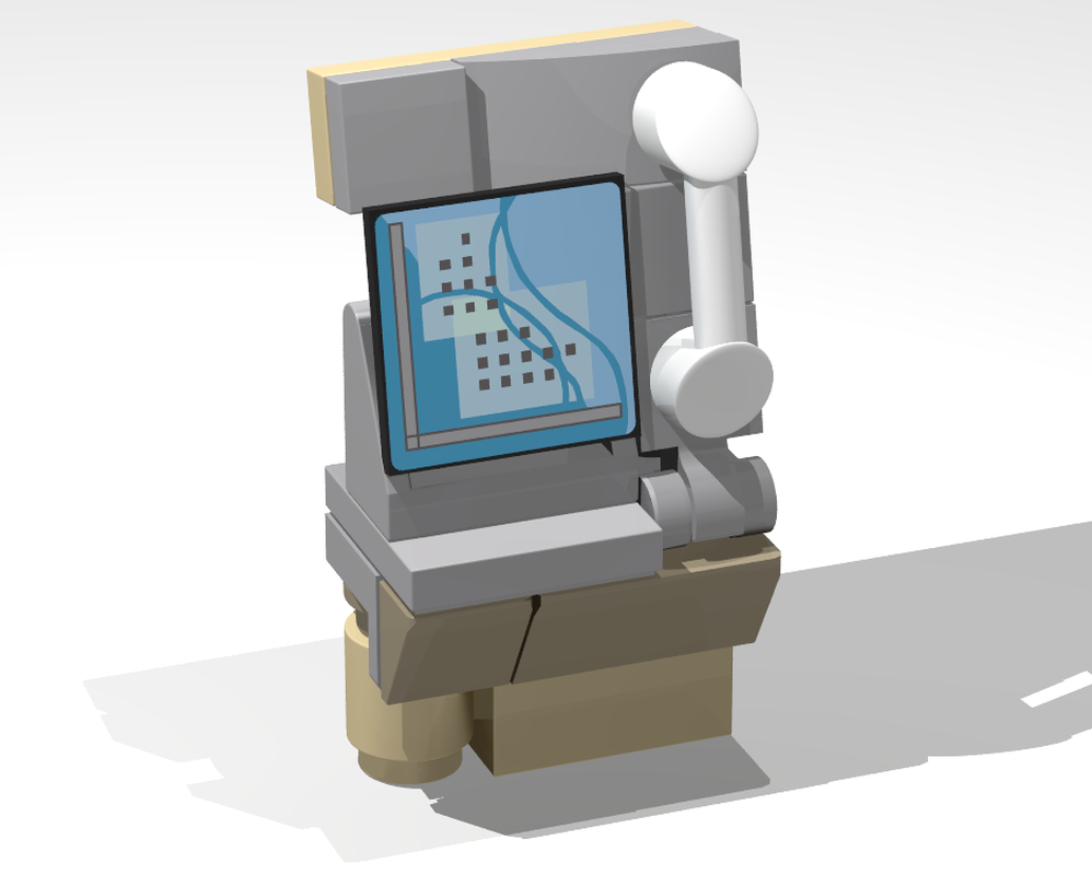 LEGO MOC Computer Desk with Telephone by BrickAndBuildsI | Rebrickable ...