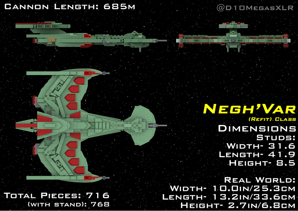 LEGO MOC Negh'Var Class (with Refit Mods) by D10MegasXLR | Rebrickable ...