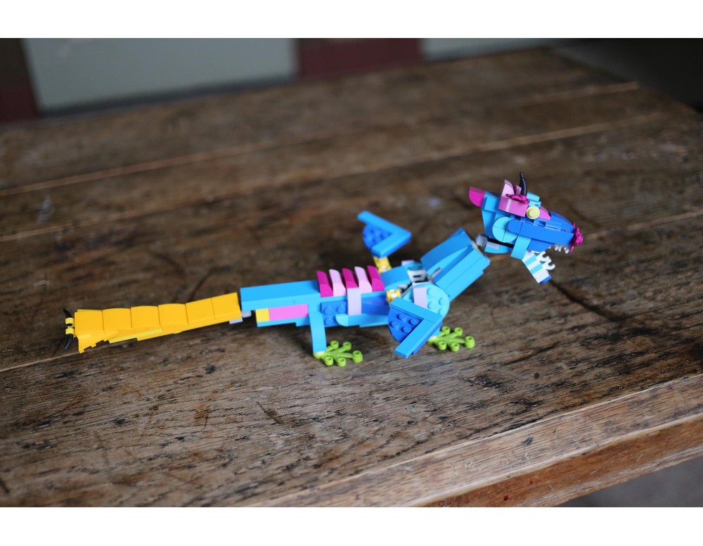 Lego Moc Blue Dragon Little Firetail By Kaen Rebrickable Build