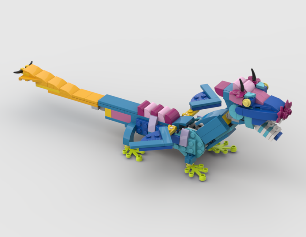 LEGO MOC Blue Dragon (Little Firetail) by Kaen | Rebrickable - Build ...