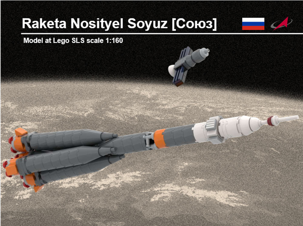 LEGO MOC Soyuz Rocket 1:160 by origamitensai | Rebrickable - Build with ...