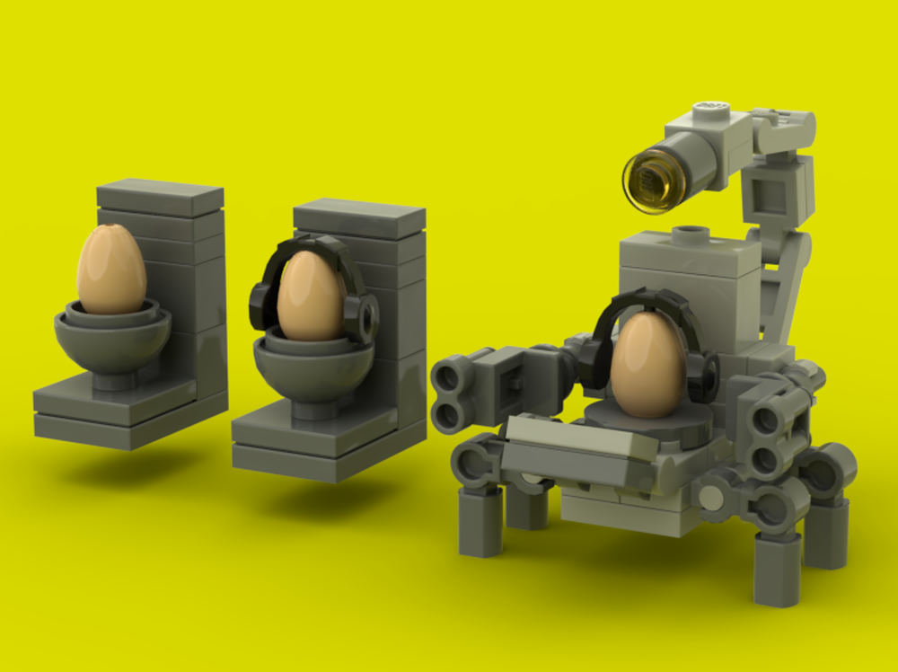 LEGO MOC 2 egg toilets and egg scientist toilet 3.0 by ...