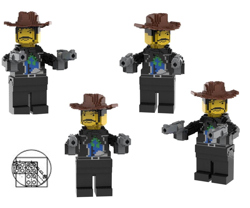 LEGO MOC-202829 Maxi figure black western bandit by Bricksculpture.net ...
