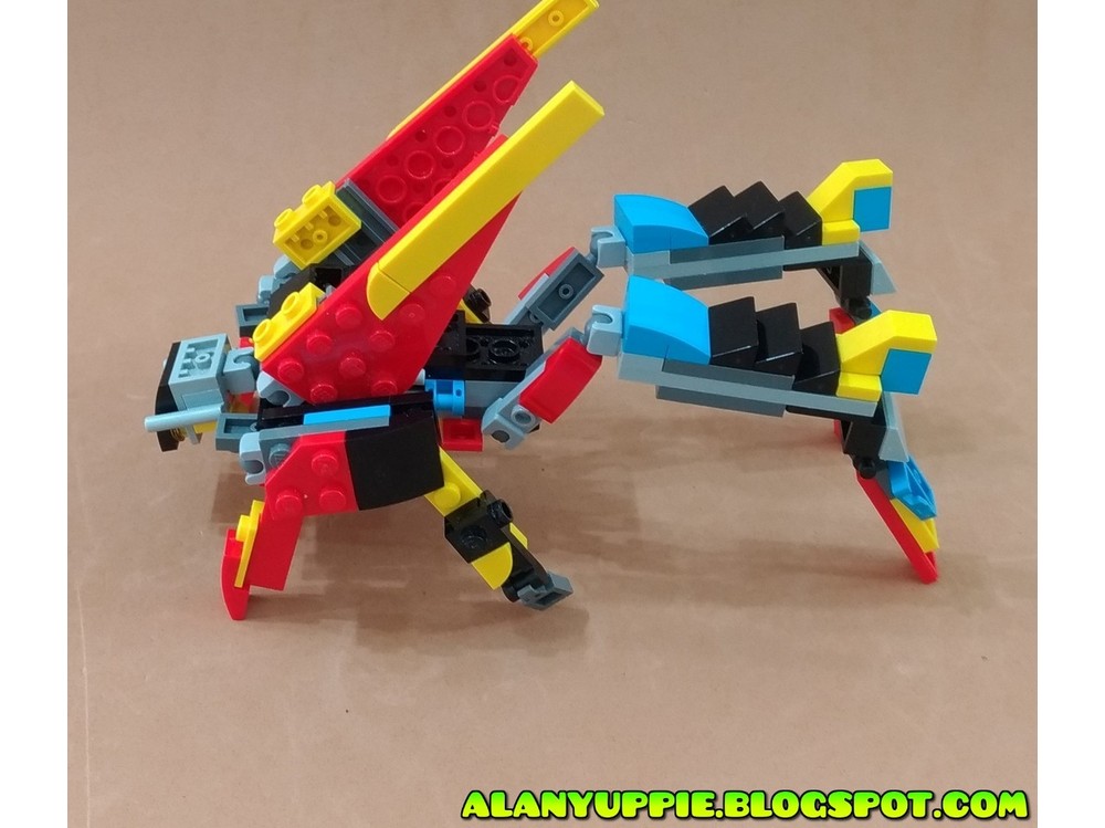 Lego Moc Insecticon Kickback Transformer Grasshopper Using Lego 31124