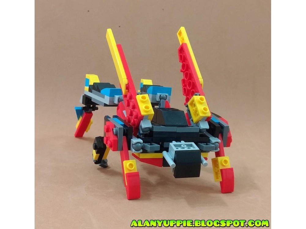 Lego Moc Insecticon Kickback Transformer Grasshopper Using Lego 31124