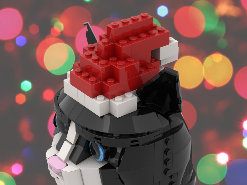 Lego Moc Santa Hat For Tuxedo Cat By Doesthebrick Rebrickable Build With Lego