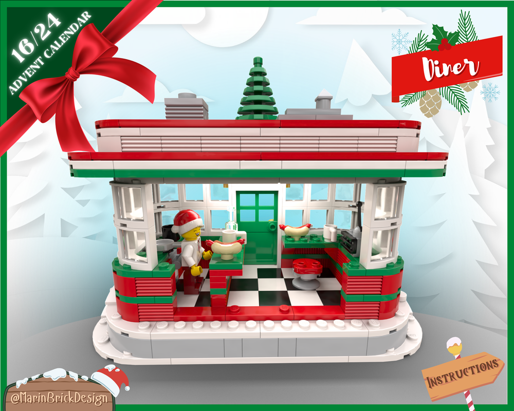 LEGO MOC LEGO Christmas Diner Moc Instructions - Lego Winter Village ...