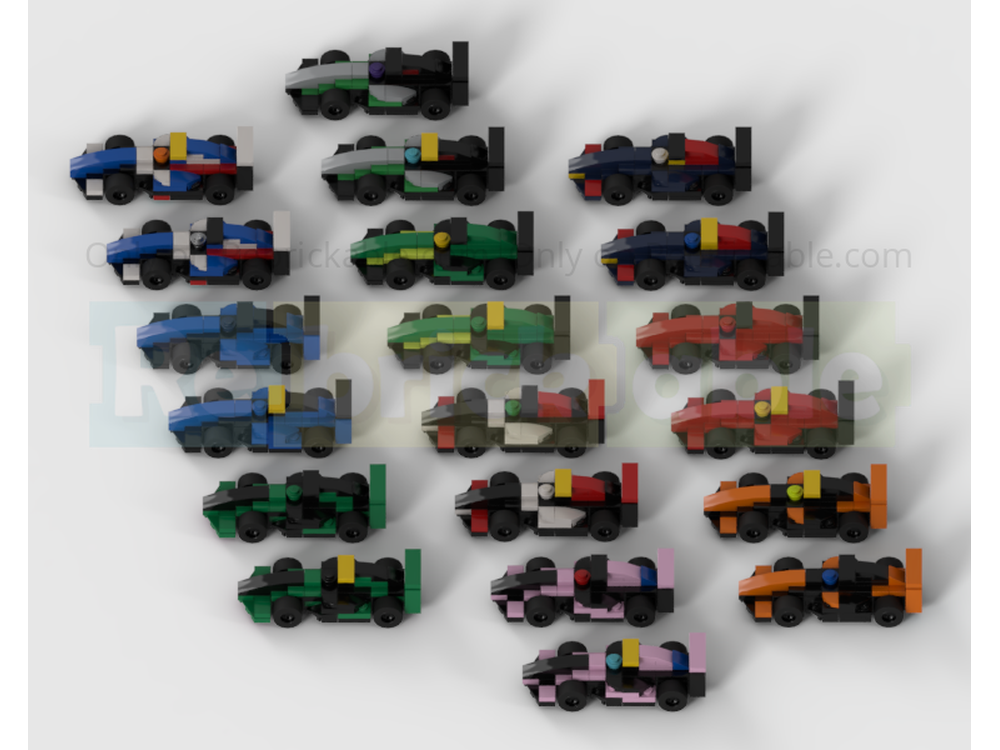 LEGO MOC-203084 2024 F1 Grid - All 20 Cars in Half Speed Champions ...