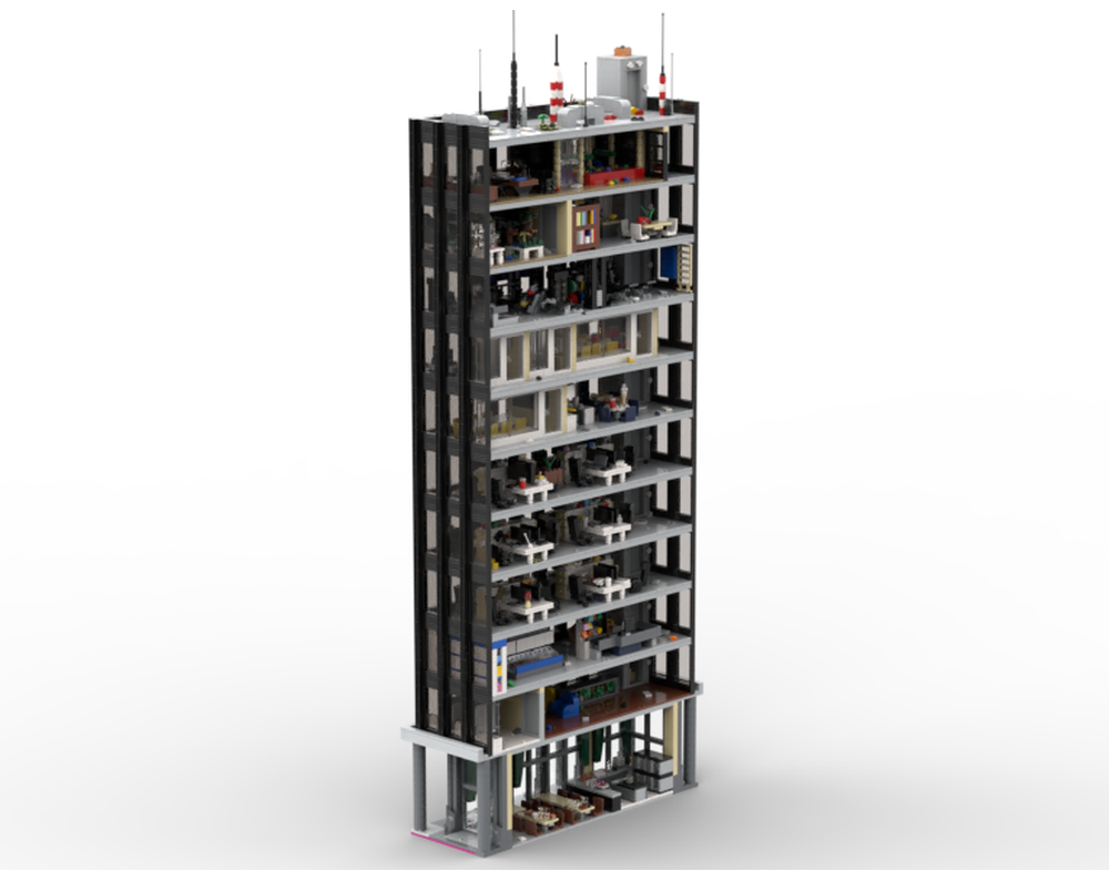 LEGO MOC Huge Skyscraper with FULL Interior, LA-Building by Brick North ...