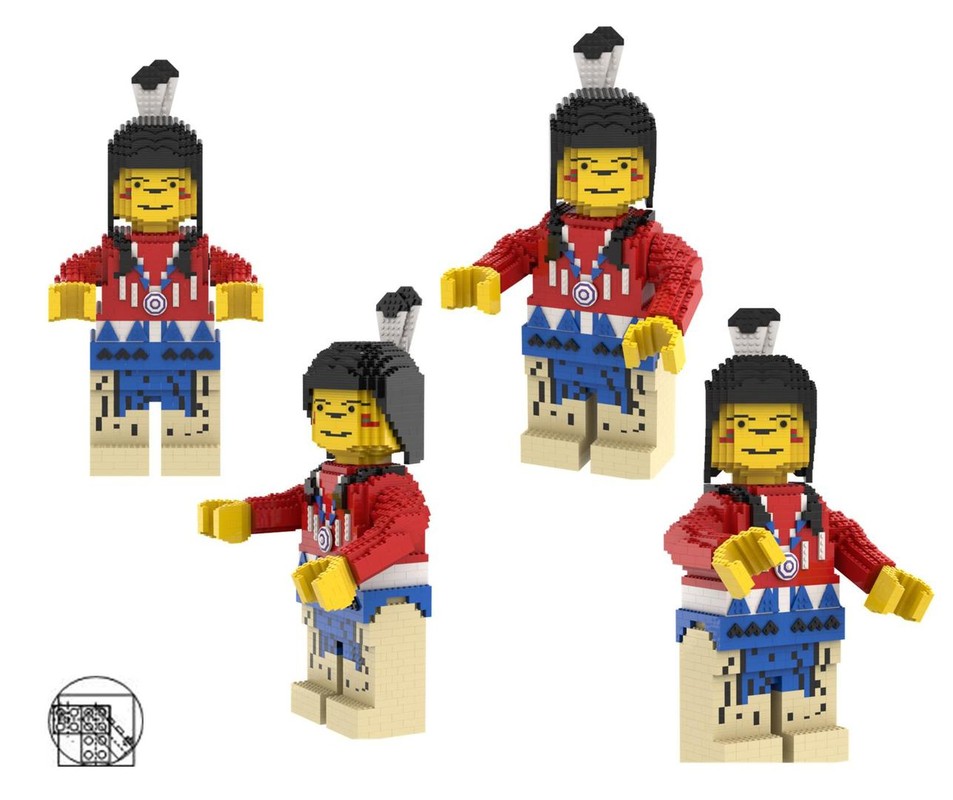 LEGO MOC Maxi Figure Indians with red torso by Bricksculpture.net ...
