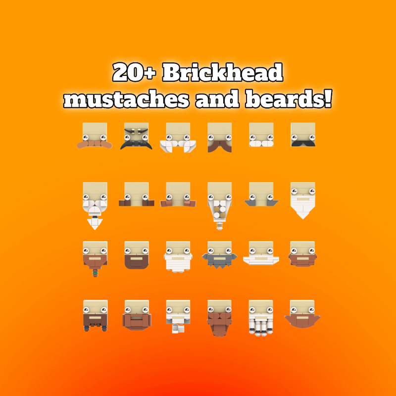 LEGO MOC Brickheadz Beards and Mustaches Template Pack! (20+ styles) by ...