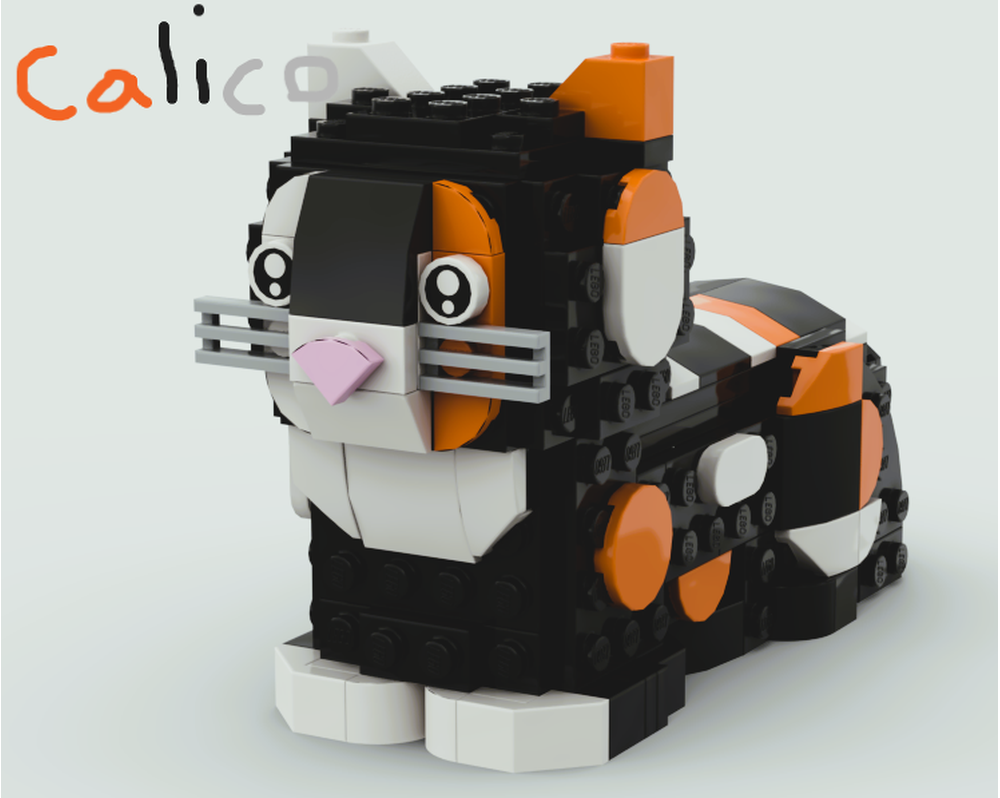 Lego Moc Calico Cat By Rapidcheetah Rebrickable Build With Lego