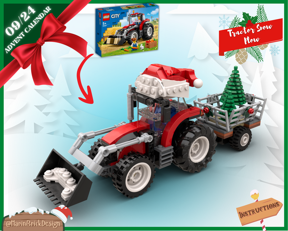 LEGO MOC Lego 60287 Christmas Tractor Snow plow Moc - Winter Village moc by marinbrickdesign ...